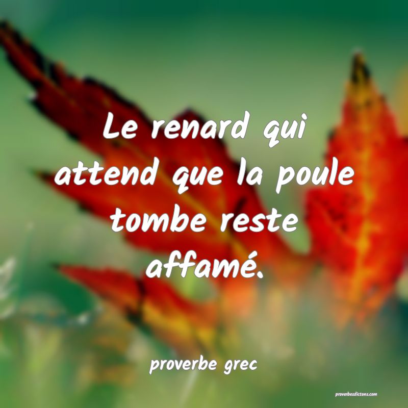 Le renard qui attend que la poule tombe reste affa...