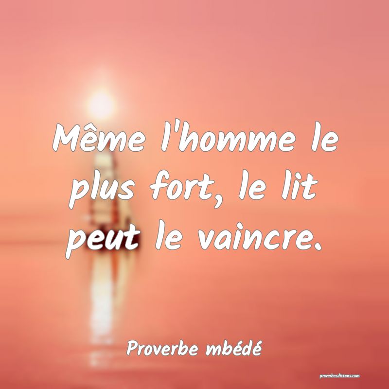 L'homme le plus fort est celui qui sait se vaincre...