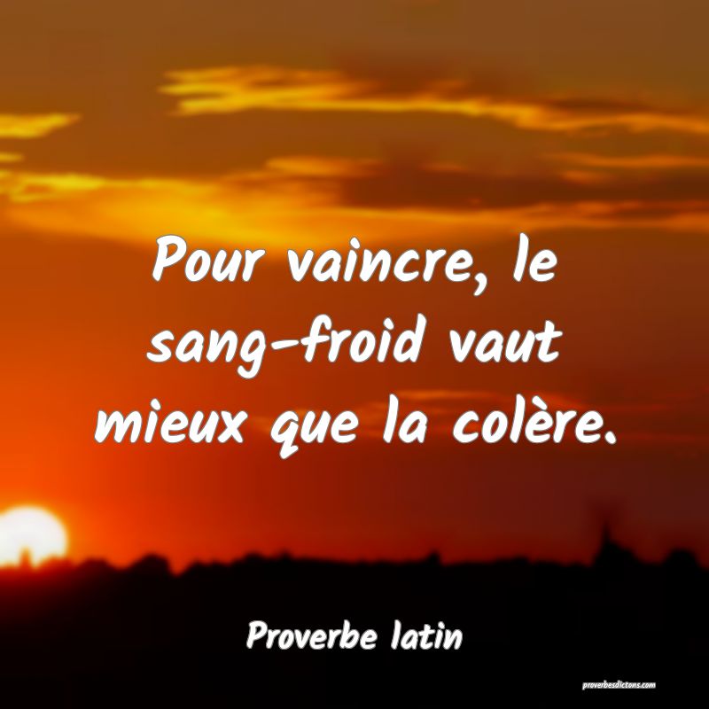 Pour vaincre, le sang-froid vaut mieux que la col ...