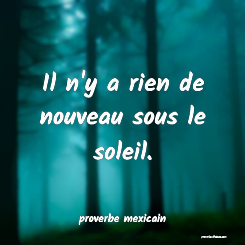 Il n'y a rien de nouveau sous le soleil....