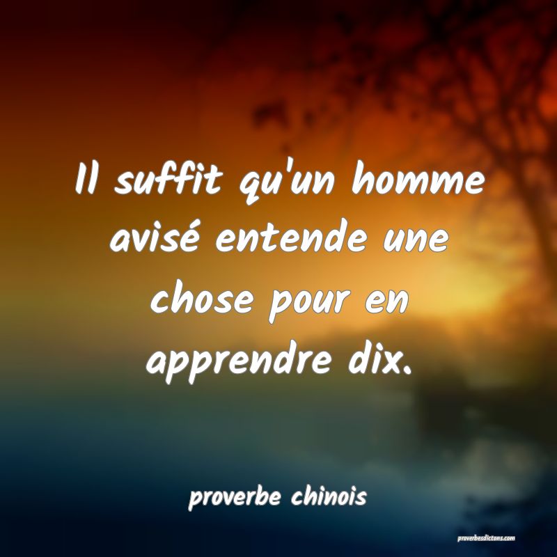 Il suffit qu'un homme avisé entende une chose pou...