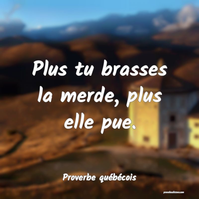 Plus tu brasses la merde, plus elle pue....