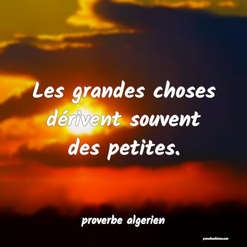 Aux petits les petites choses....