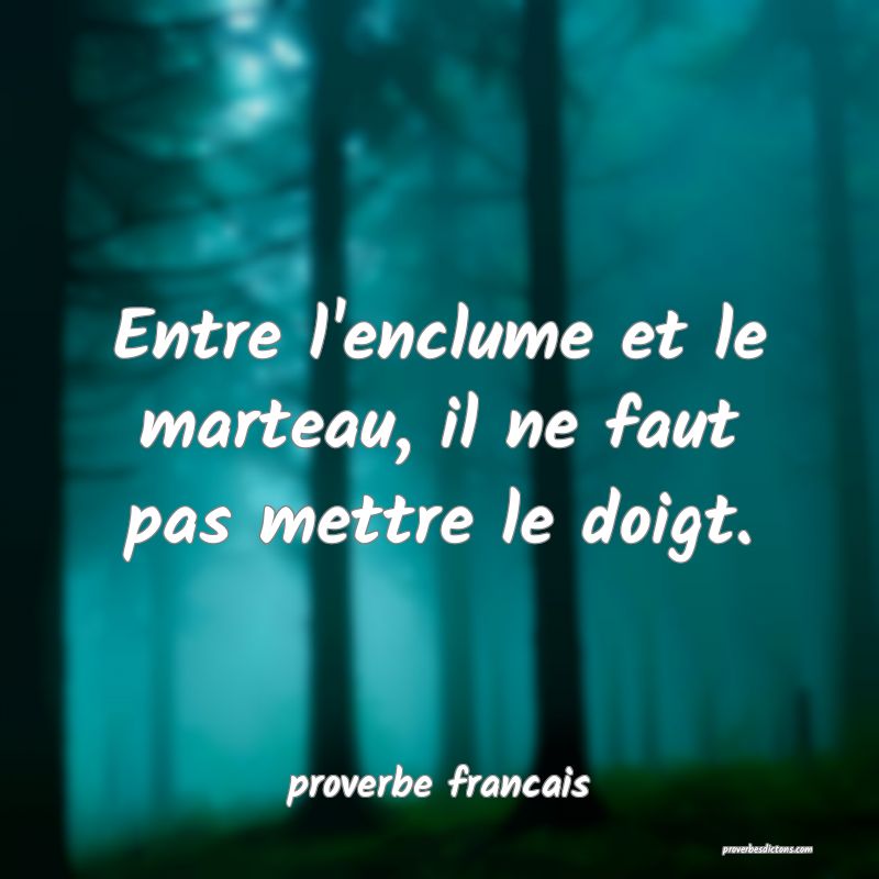 Entre l'enclume et le marteau, il ne faut pas mett...